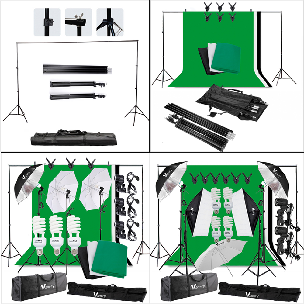 Photography Studio Lighting Kit Photo Softbox Backdrops Background ...